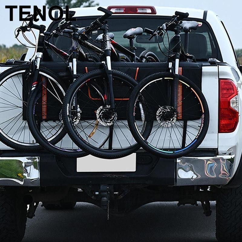 TENOL 53 Inch Black Heavy Duty Tailgate Mat with Reflective Strip, Bike ...