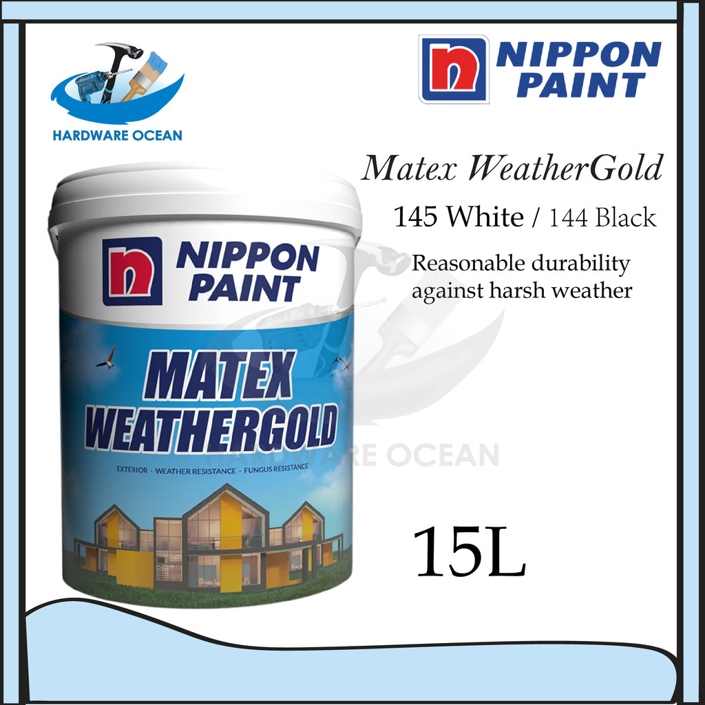 15L Nippon Paint Matex WeatherGold For Durable Exterior Walls Cat Luar Dinding Rumah | Shopee ...