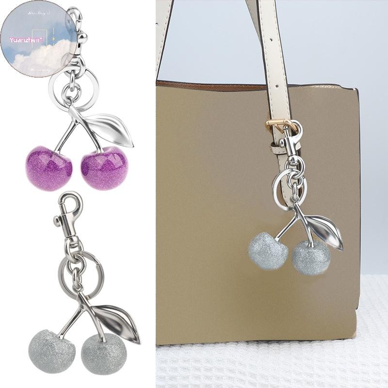 ZHEN Fashion Cherry Keychain Elegant Exquisite Fruit Cherries Keyring ...