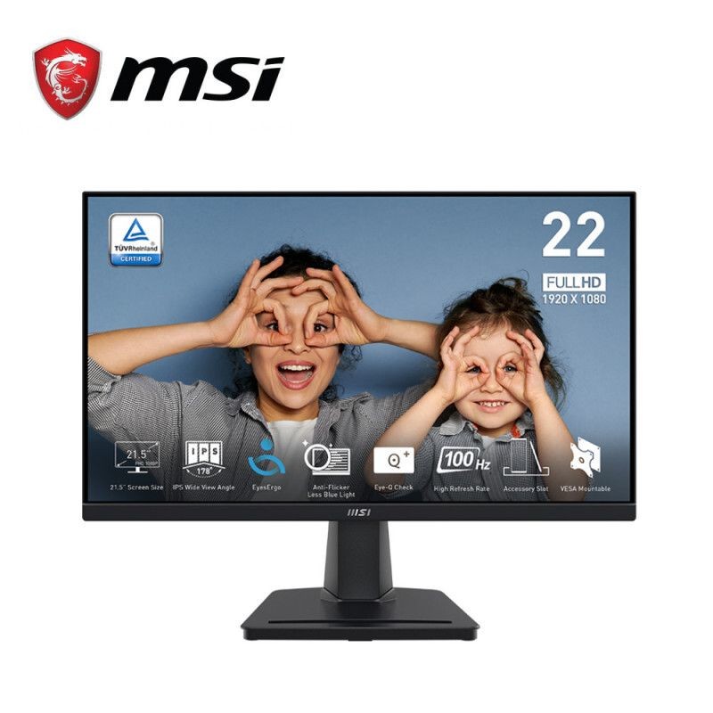 MSI Pro MP225 21.5" FHD 100Hz Flat Monitor (HDMI, VGA, 3Yrs Warranty ...