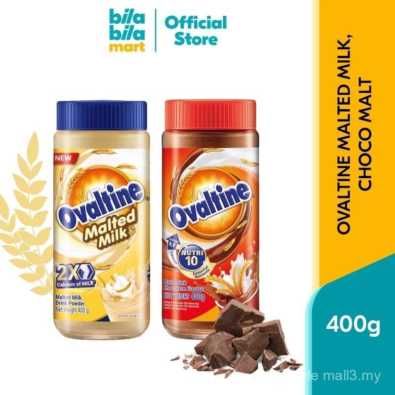 Ovaltine Malted Milk Powder (Malted Milk, Chocolate Malt Flavour) 400g Malted Drinks Jar ...