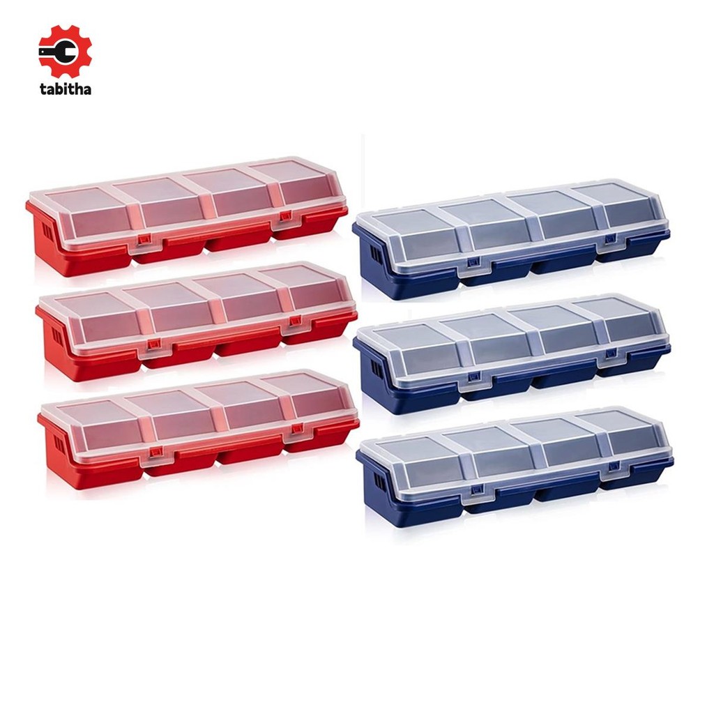 6Pack Screw Organizer Box with Lids 4 Compartments Tool Bin Divider ...