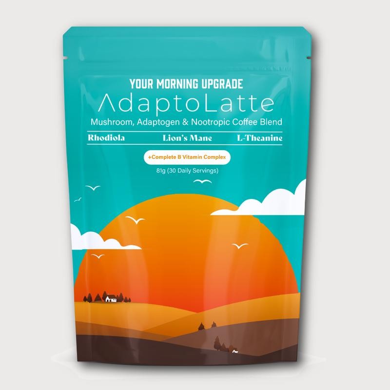 AdaptoLatte Mushroom Coffee: Adaptogen & Nootropic Coffee Blend (30 ...