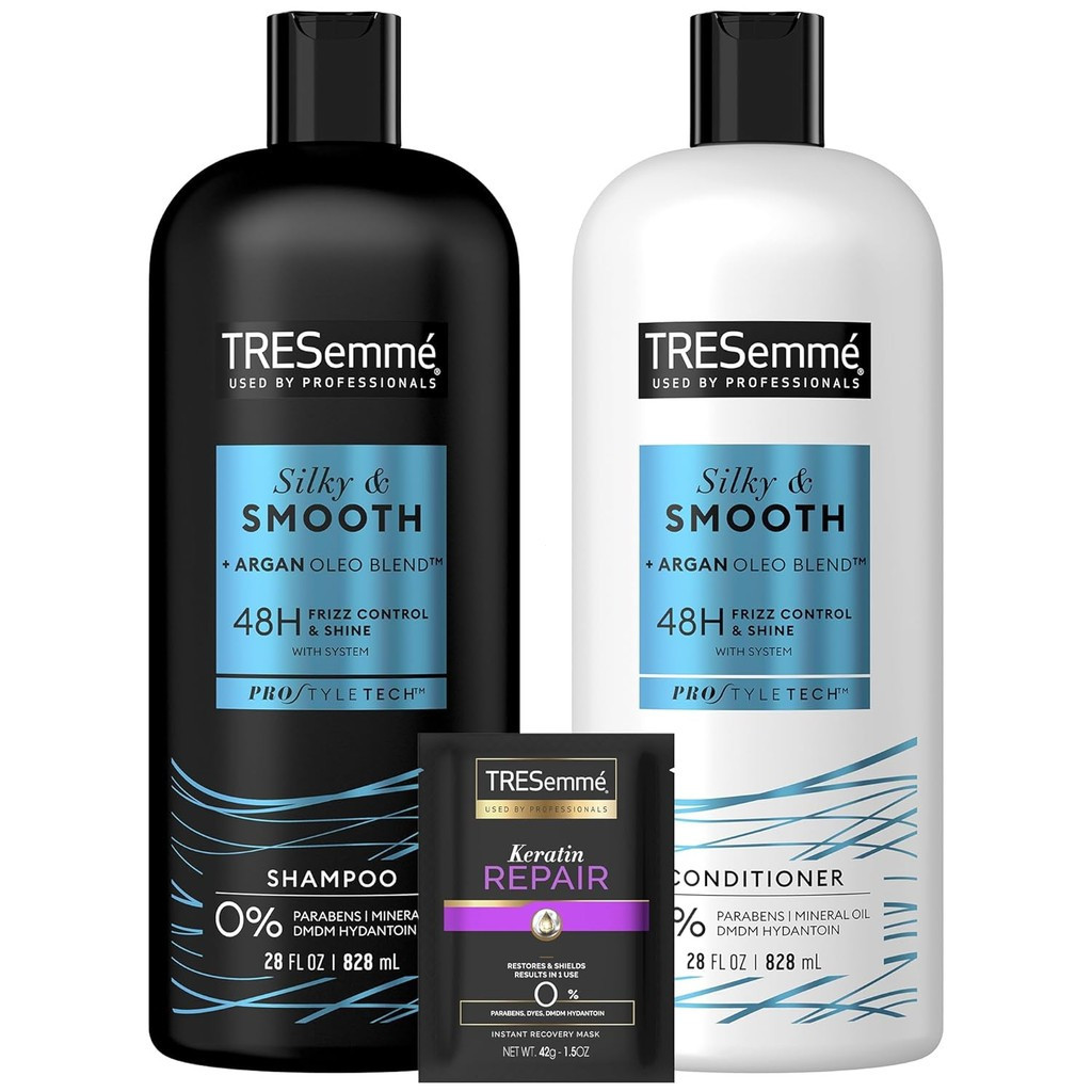 TRESemmé Shampoo and Conditioner Set, Silky & Smooth + Keratin Repair ...