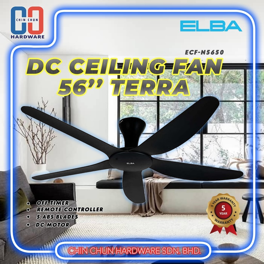 ELBA DC CEILING FAN BK-(ECF-N5650) | KIPAS SYILING DC MOTOR | Shopee ...