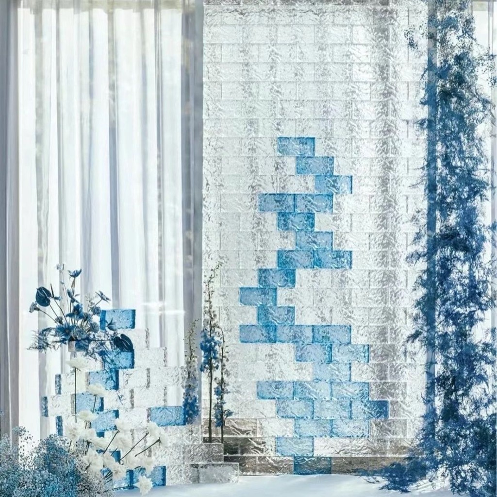 Ultra White Crystal Glass Brick Transparent Solid Square Partition Wall ...