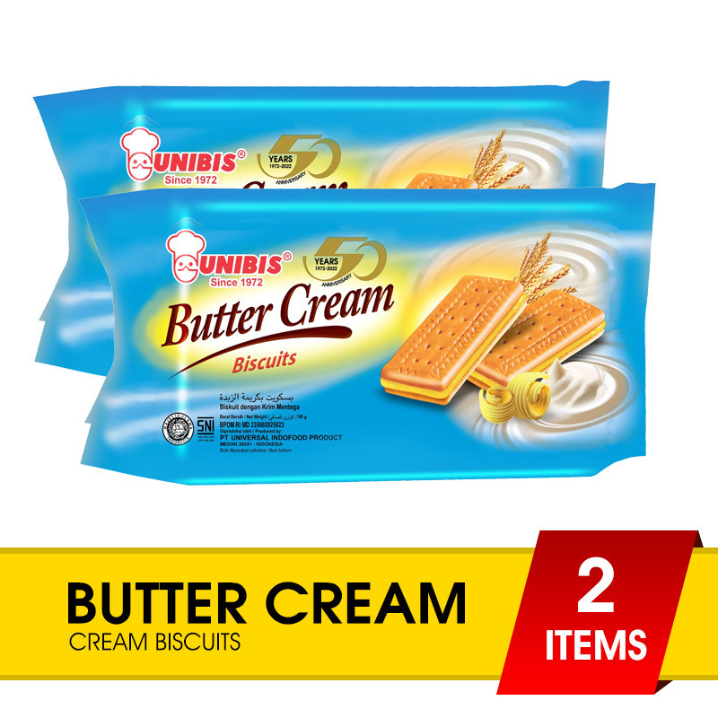 2 Packs Unibis Butter Cream 195g Shopee Malaysia