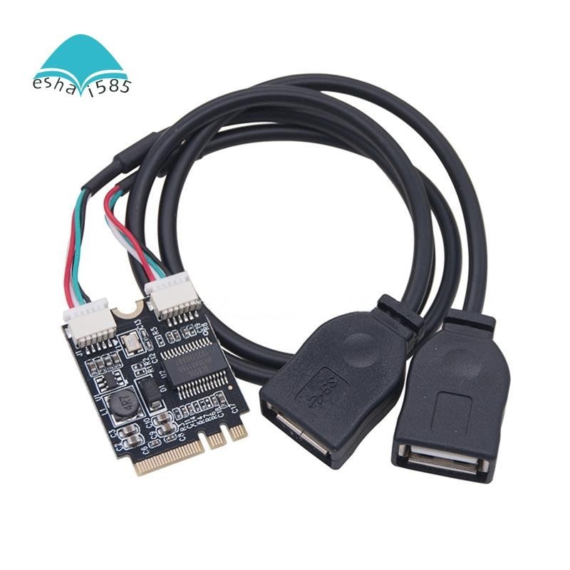 M.2 to USB Riser Card 480Mbps M.2 KEY A+E to Dual Port USB2.0 Expansion ...