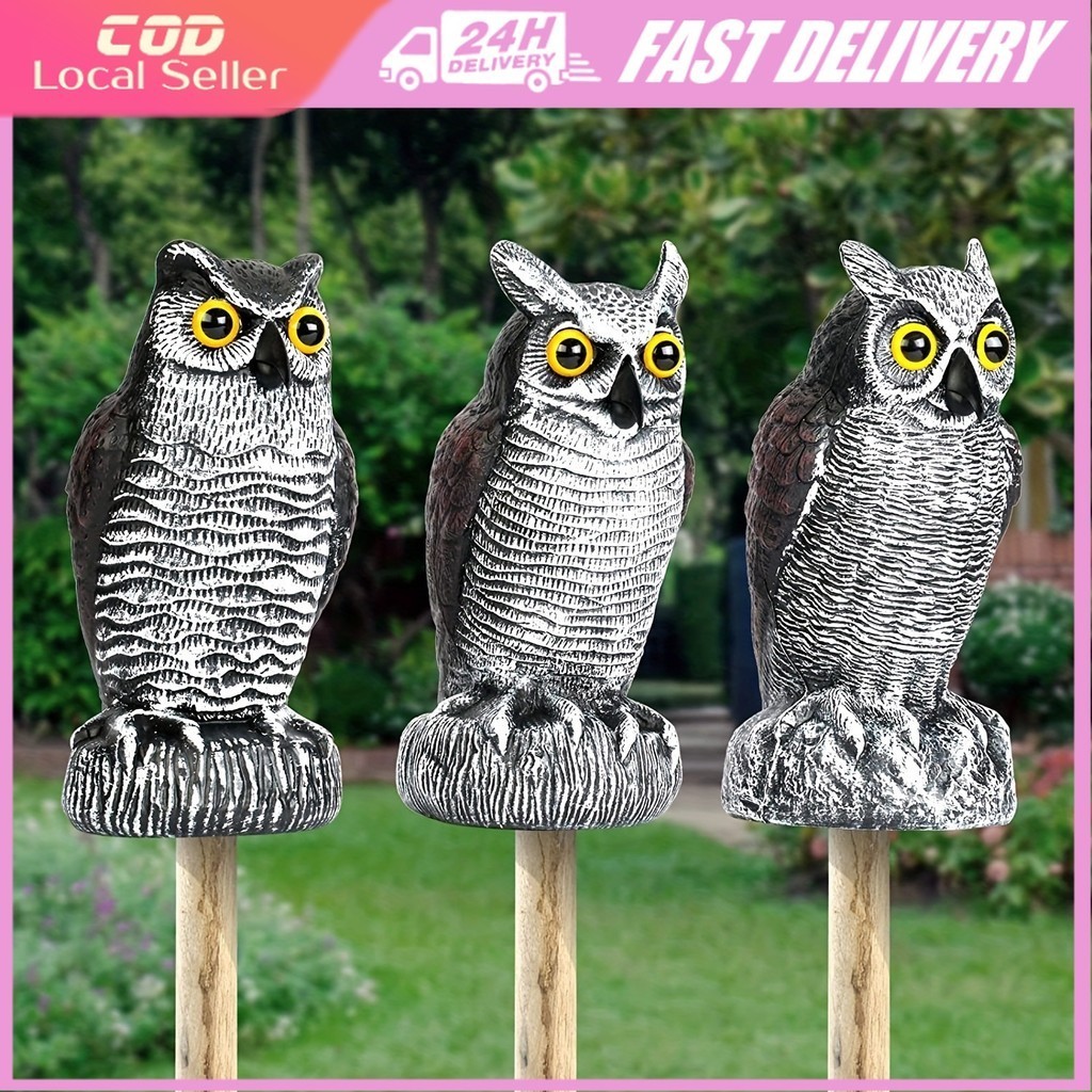 Owl scarecrow Realistic Bird Statues for Outdoor Patio Garden ...