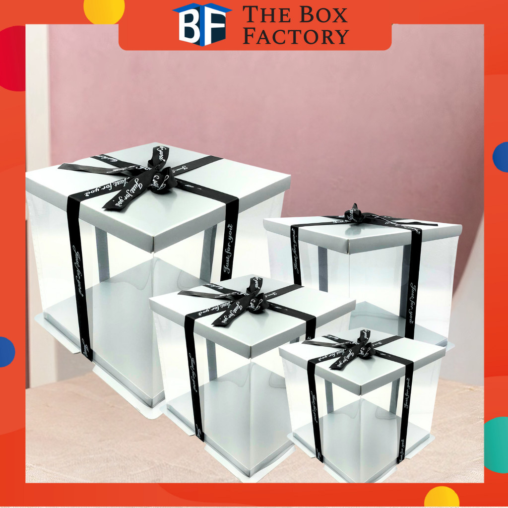 Color Transparent Cake Box 6/8/10/11inch Heighten Kotak Hantaran Kotak ...