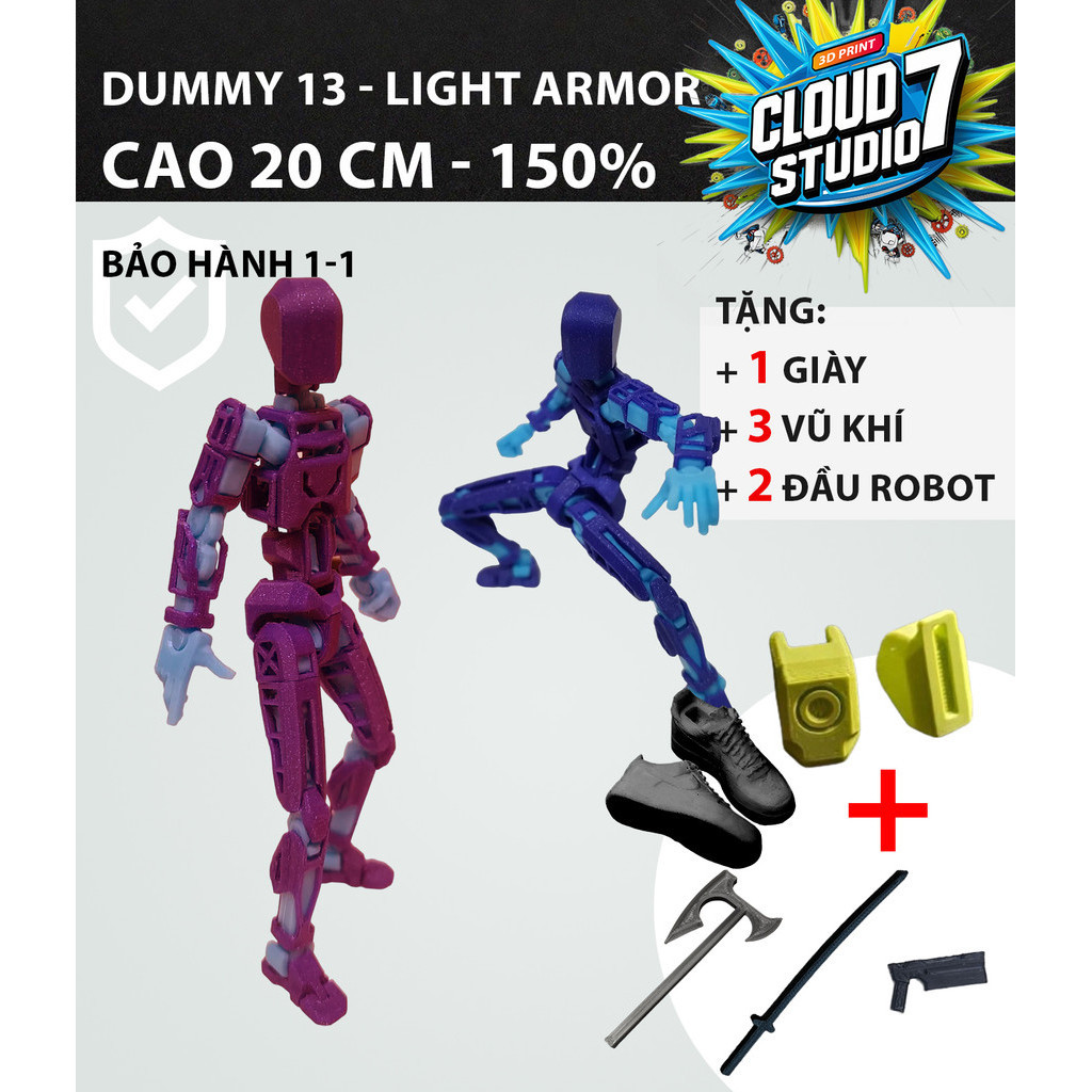 Dummy 13 LIGHT ARMOR 150% 20CM Pre-INSTALLED with full 3D printing ...