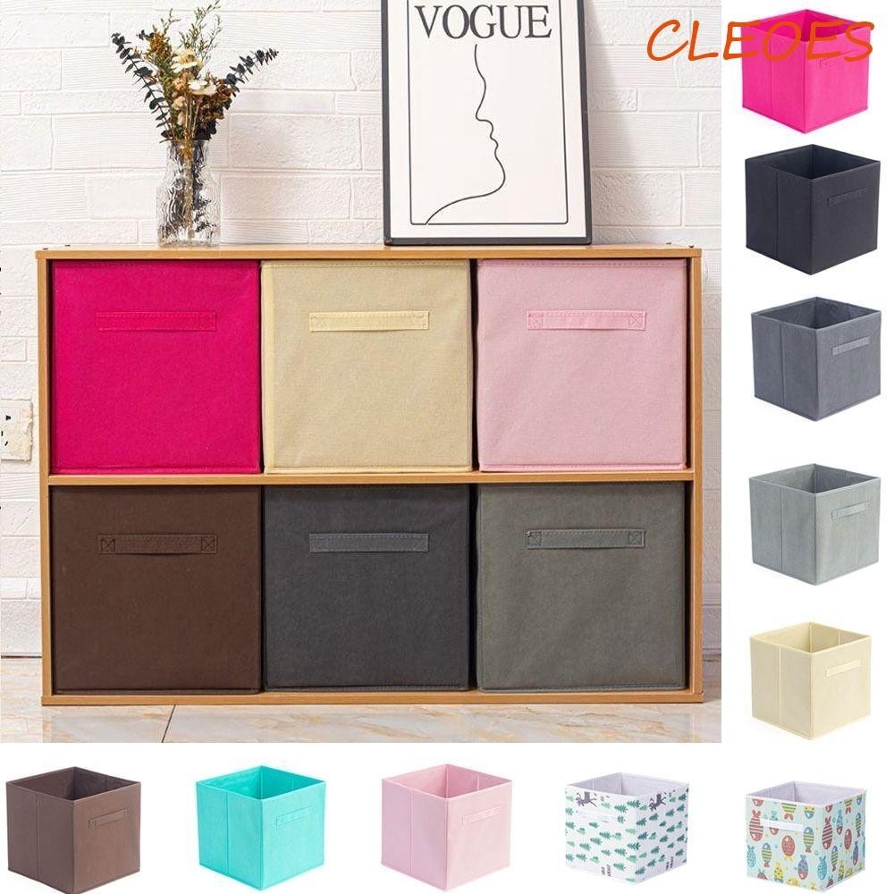 CLEOES Square Storage Box, without Lid Non Woven Fabric Cube Storage ...