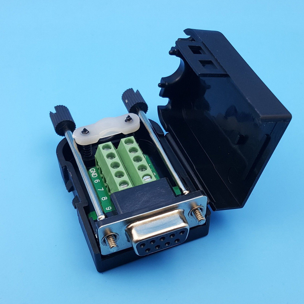 New D-SUB DB9 Female 9Pin Black Cover Screw Type Breakout Terminals ...