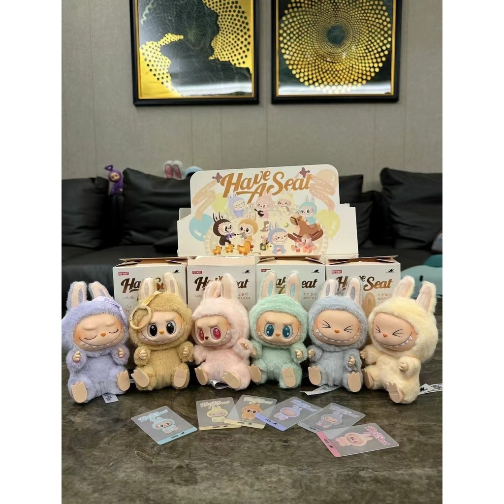 Macaron 2nd Generation POPMART labubu Sitting Party Vinyl Plush Mystery ...