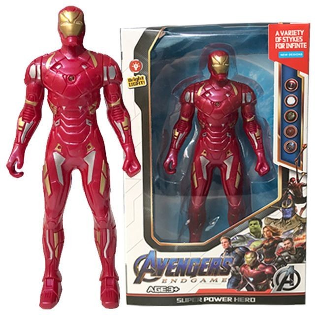 Marvel Iron Man Hulk Light kit garaj Avengers Model Doll boleh bergerak ...