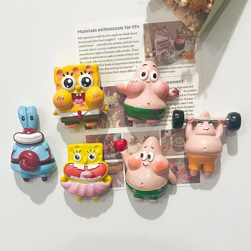 SpongeBob Patrick Star Fridge Magnet Cute Cartoon 3D Solid Magnet ...