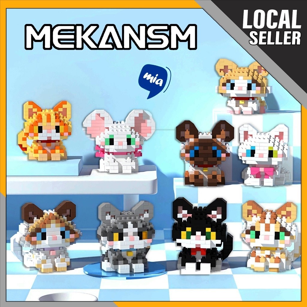 Nano Blocks Pet Series Cute Kitty Animal Building Blocks Creative Model ...