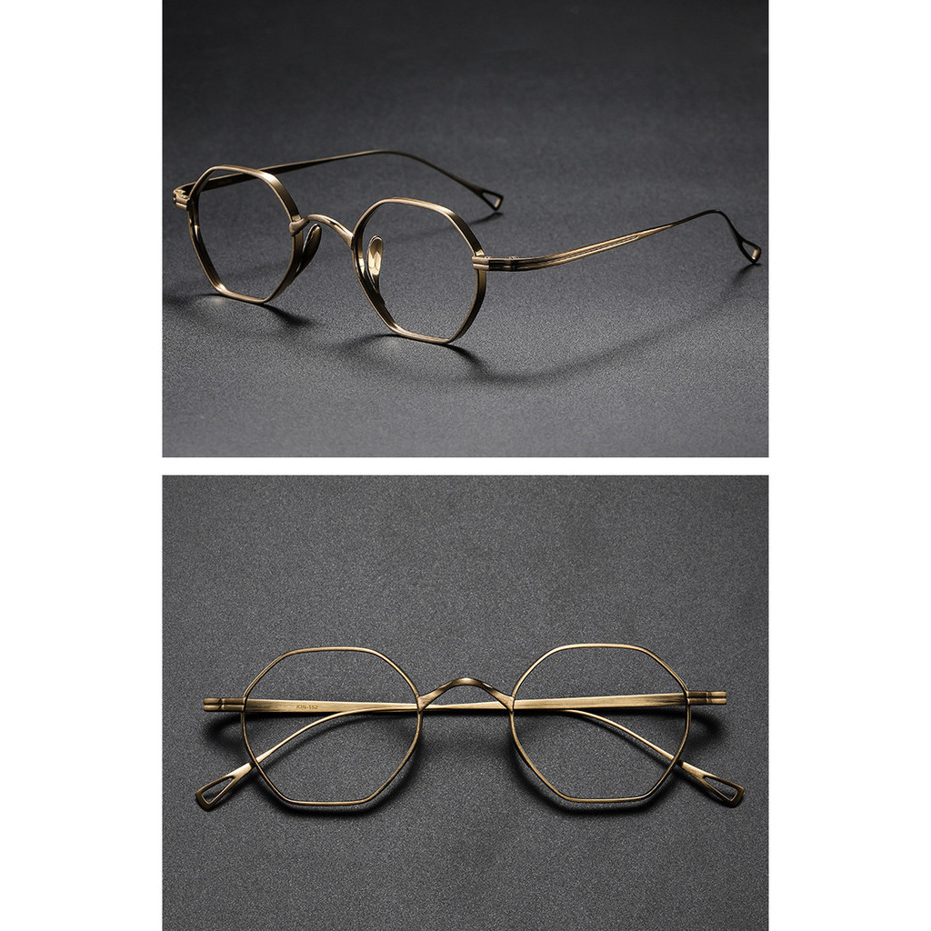 10G Japanese Handmade Pure Titanium Glasses Frame Men Women Polygon ...