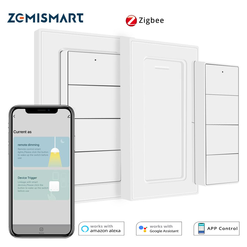 zemismart Smart Zigbee Wireless Switch,4gang Remote Switch for Smart ...