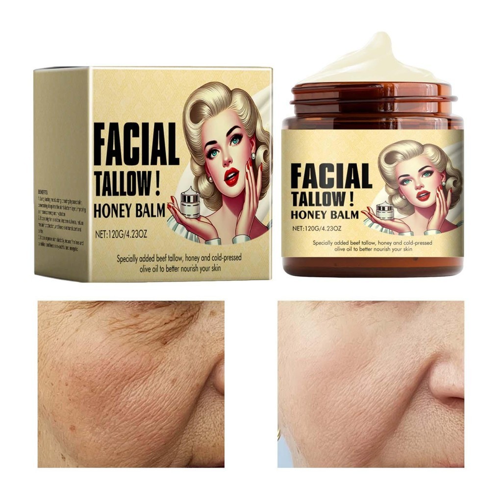 Facial Tallow Honey Balm 4.23oz Beef Tallow Cream Moisturising Balm ...