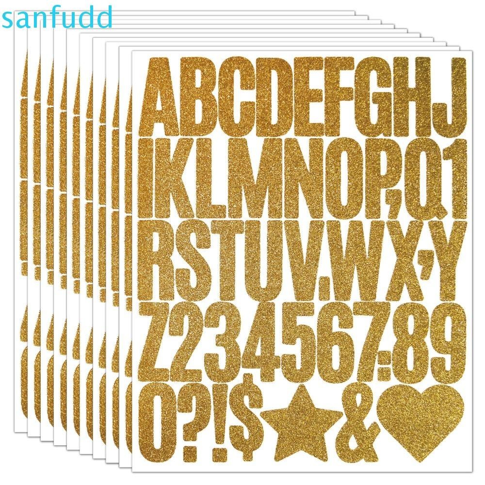 SANFUDD 5 Sheets Glitter Letter Stickers, 2/1.5 Inch Self Adhesive ...