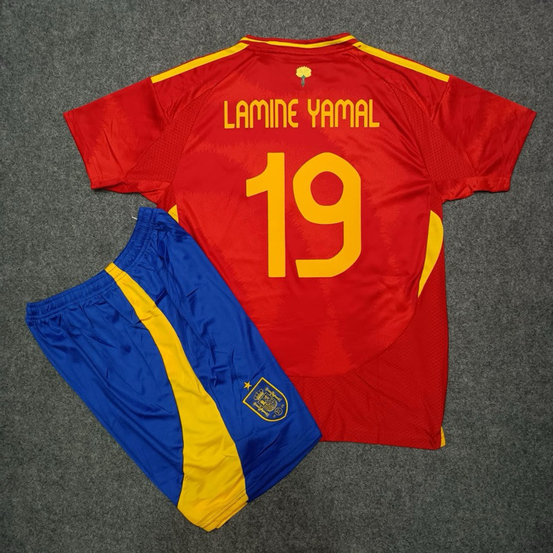 Spain 24-25 Home Away Kids Set Soccer Jersey Kits Sports Uniforms ...