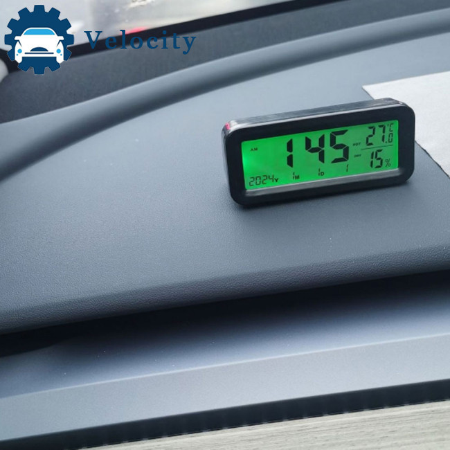 Velocity Car Solar Powered Clock, Universal Auto Dashboard Digital ...
