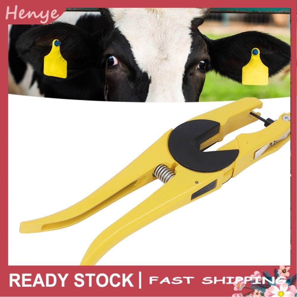 Henye Ear Tag Plier Galvanized Iron Yellow Pig Cattle Sheep Applicator ...