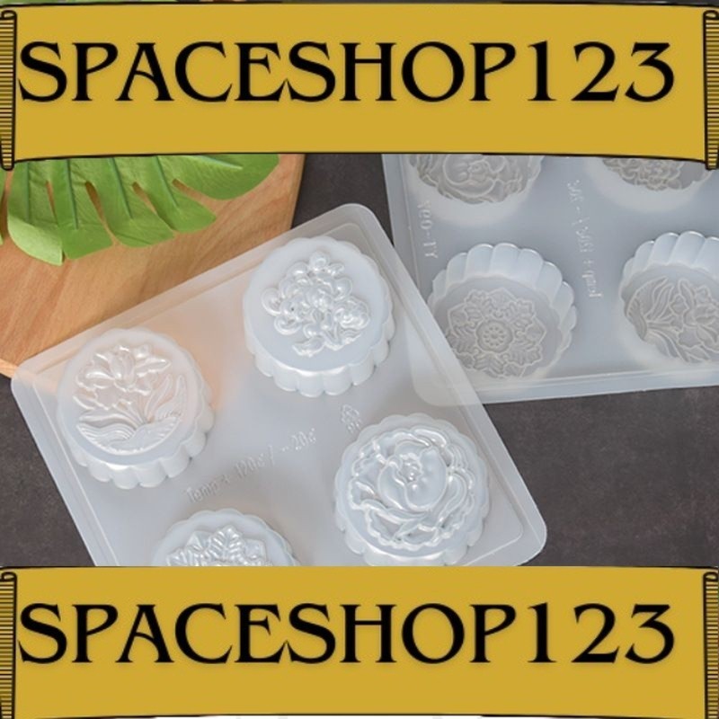 M1037 Malaysia stock Floral Butterfly Flower Mooncake 月饼果冻布丁模具 PP 4 ...