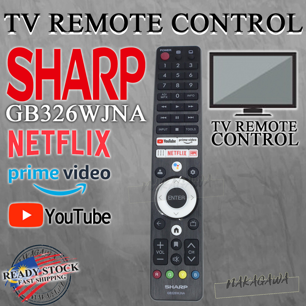 SHARP ANDROID TV REMOTE CONTROL GB326WJNA WITH VOICE FUNCTION | Shopee ...