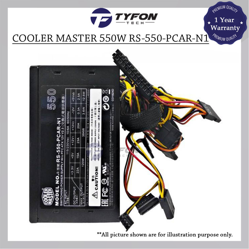 Cooler Master 550W Power Supply Unit PSU RS-550-PCAR-N1 (Refurbished ...