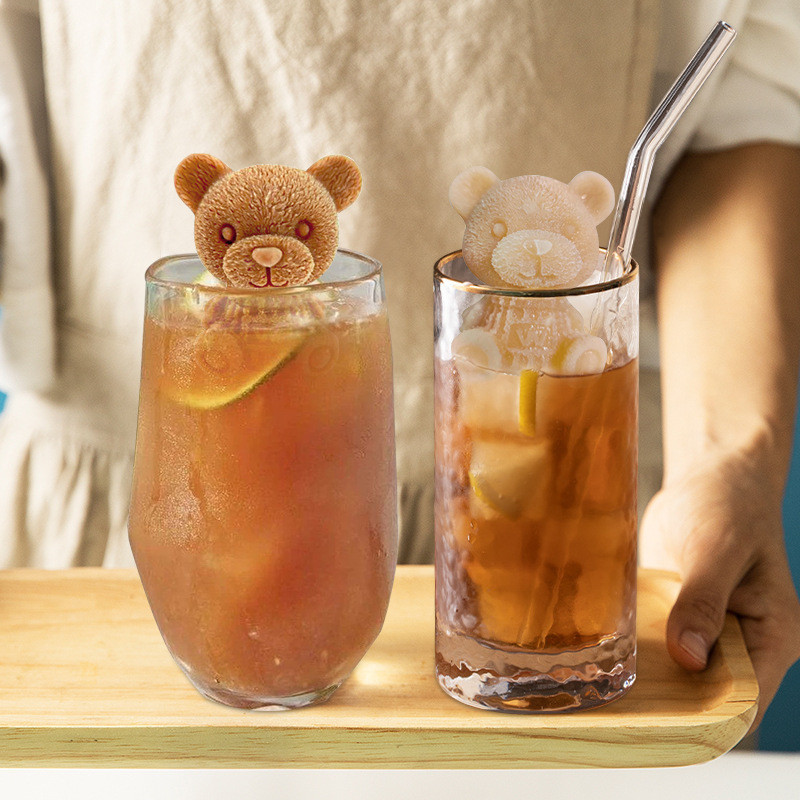 Sanxin Influencer Bear Milk Tea Ice Cube Mold DIY Coffee Ice Ball ...