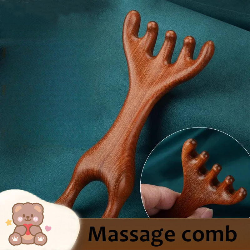 Sandalwood Head Massager Green Sandalwood Five Claw Massage Comb