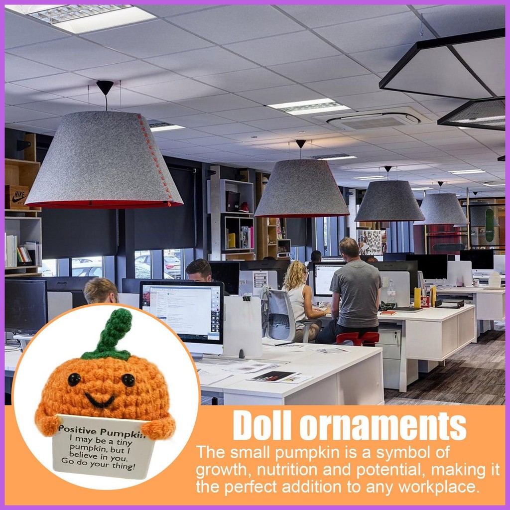 Positive Crochet Pumpkin Tiny Pumpkin Crochet Decor Emotional Support ...