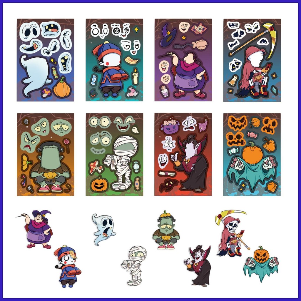 Sticker Faces for Kids 8X Make a Face Halloween Characters Stickers Fun ...
