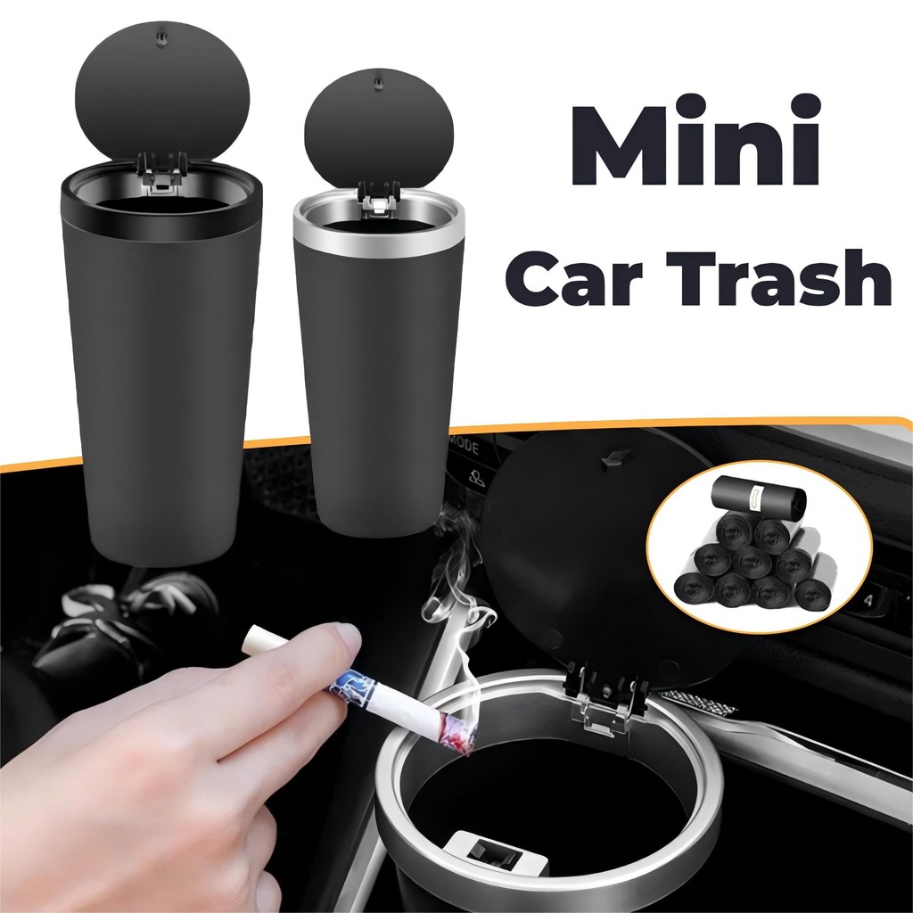Car Dusbin Trash Car Interior Trash Bin Dust Organizer Car Rubbish Bag ...
