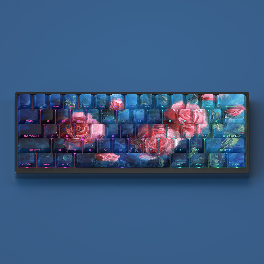 Flower Keycaps Lotus/Rose/Wisteria PBT Cherry Profile Side print Light ...