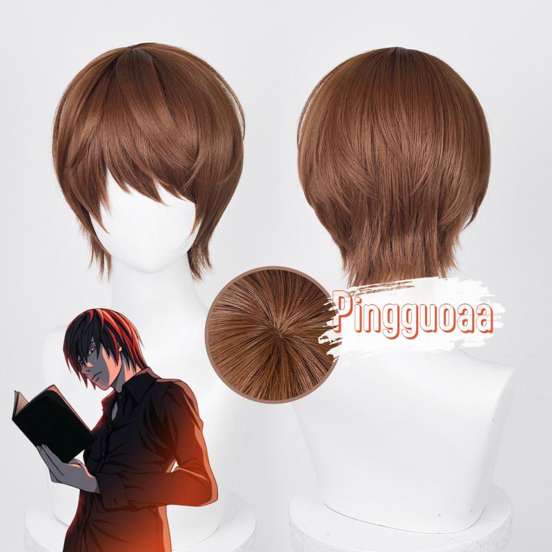 Anime Death Note Yagami Light Cosplay Wig 30cm Dark Brown Heat ...