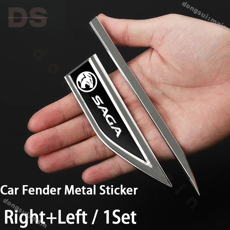 Proton Saga Stainless Steel Car Door Fender 3D Metal Side Logo Stickers ...