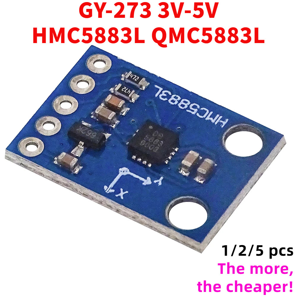 1/2/5pcs GY-273 3V-5V HMC5883L QMC5883L Triple Axis Compass Magnetometer Sensor Module Three ...