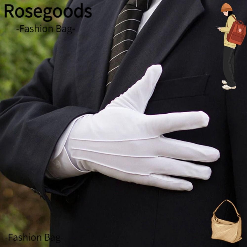 ROSEGOODS White Cotton Gloves, Soft Thin Formal Cotton Gloves, Hand ...