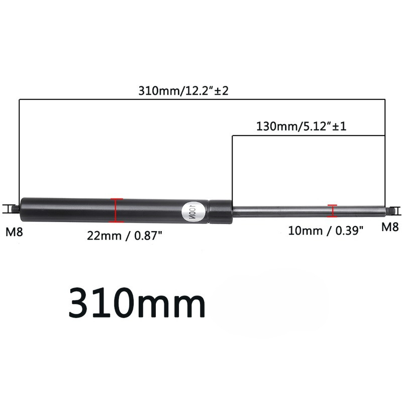 1pc 100N 150N 200N 10mm Car Gas Strut Bars Gas Spring Hood 210-510mm M8 ...