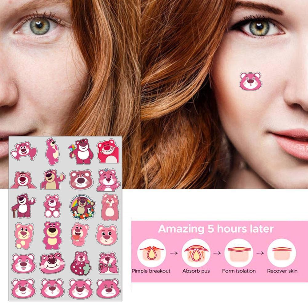 Strawberry Bear Acne Sticker Colored Pe Acne Sticker Acne Sticker ...