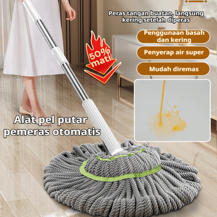 [No Dirty Hands Mop]Multifunctional Self-wringing Mop Dry and Wet Water ...