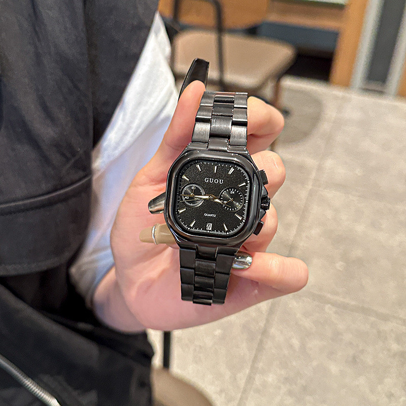 2024 Fashion Sports GUOUFashion and Handsome Square Simple Quartz Strap ...