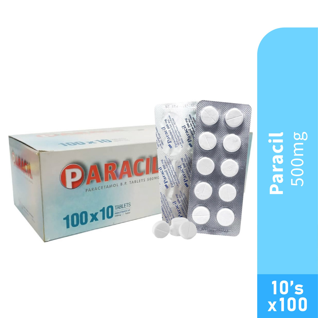 Paracil Paracetamol 500mg 1000's for Pain Relief, Fever Relief, Fever ...