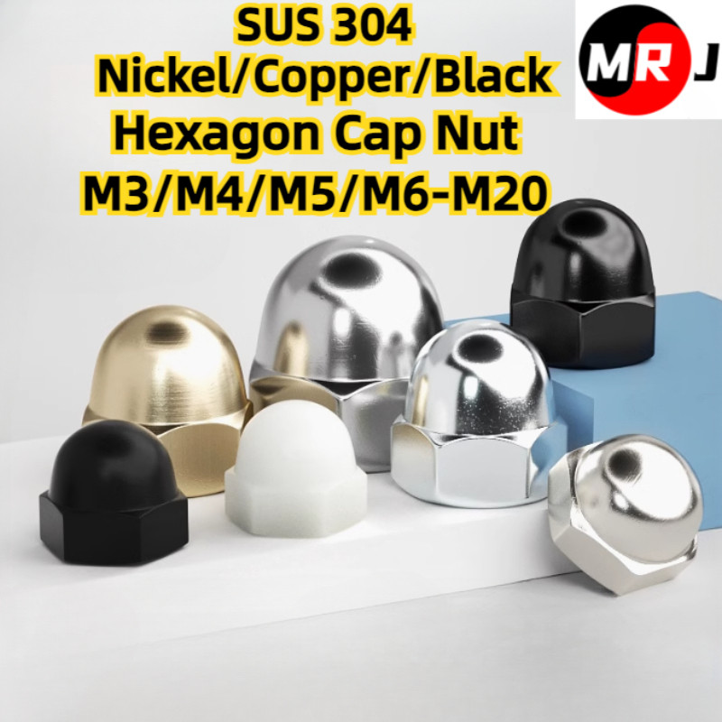 [MRJ] Stainless Steel 304 Nickel-Plated Copper-Plated Black Hex Cap ...