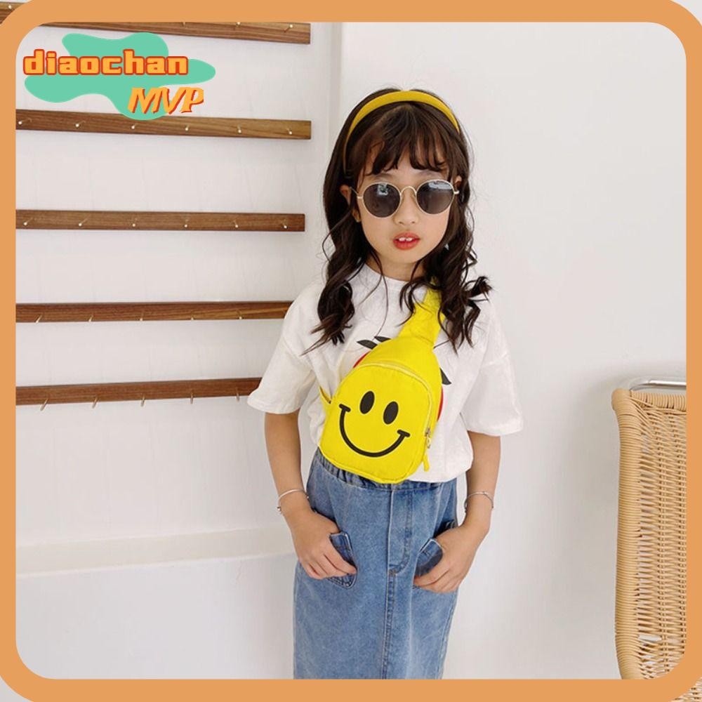 DIACHAMY Smiley Face Chest Bag, Polyester Smiley Face Pattern Boys ...