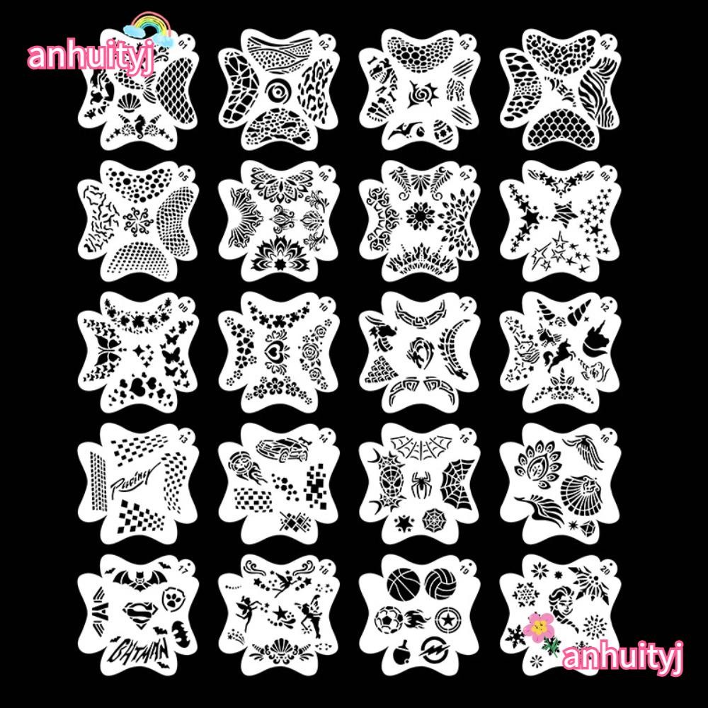 LANJ 10PCS Face Art, Plastics Template Body Painting, Reusable ...