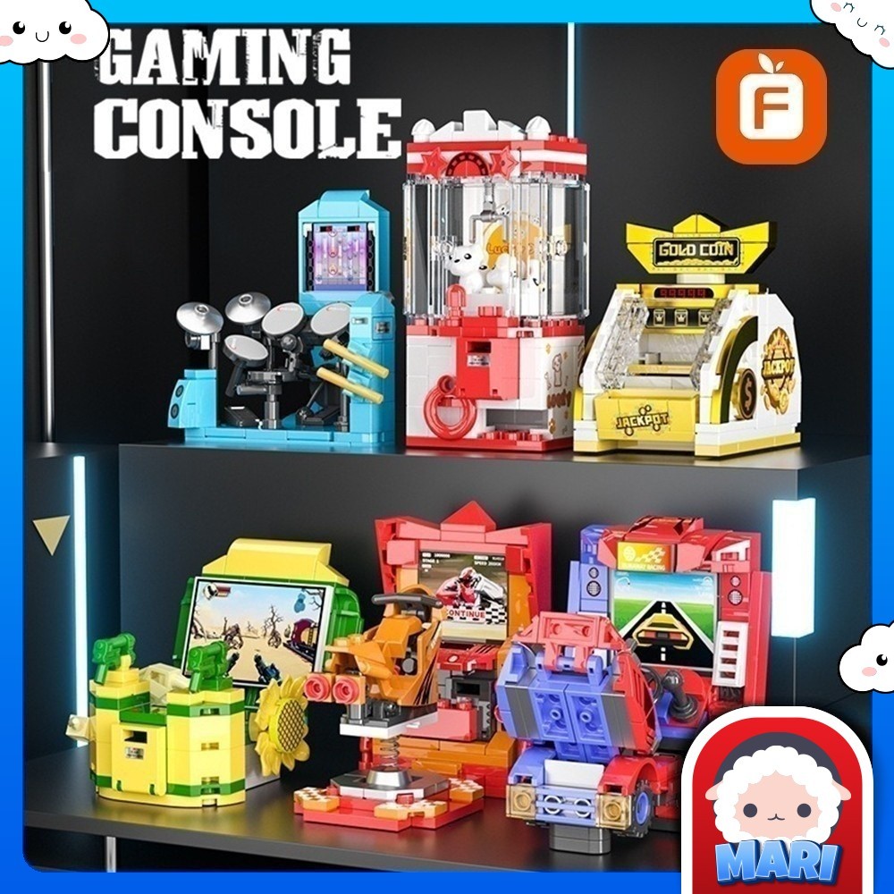 [12 IN 1] MINI Arcade Game Gaming Console Set Crane Driving Drum Whack ...